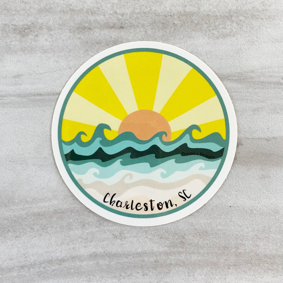 Yellow Sunrise Charleston, SC Sticker Decal - Etsy
