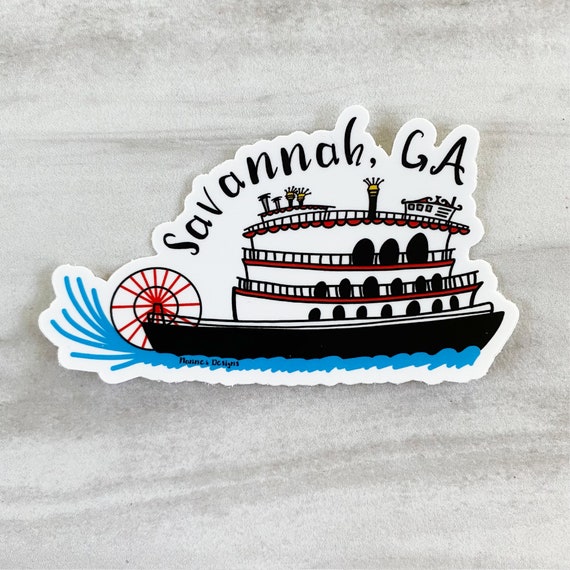 Riverboat Cruise Savannah Georgia Sticker | Etsy