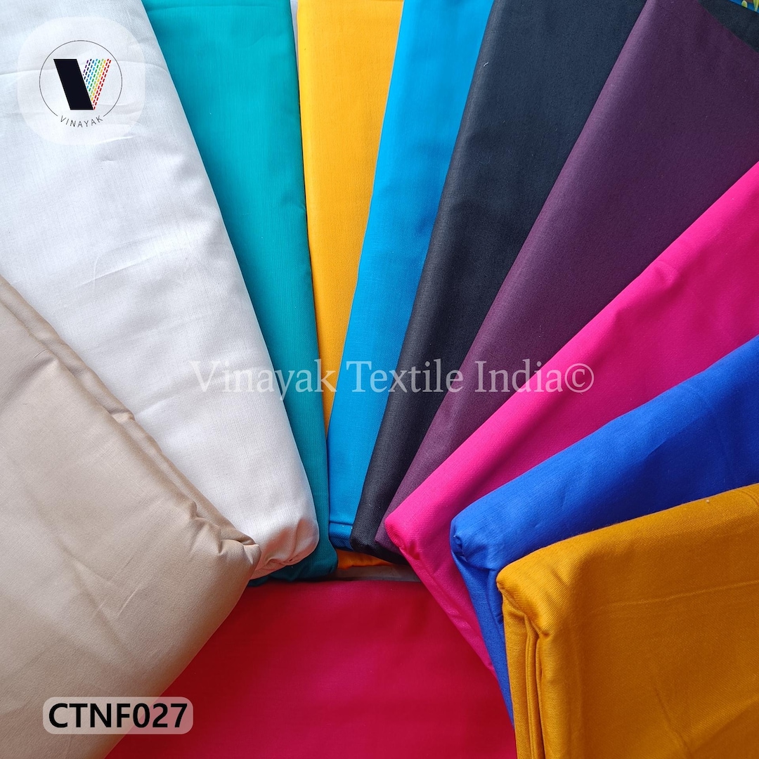 Plain Solid Color 100% Indian Cotton, by the Yard, Satin Cotton Fabric ...