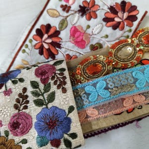 Assorted 10/20 Pcs 50 Cm Embroidery Trims Cintas Remnants Bundle ...