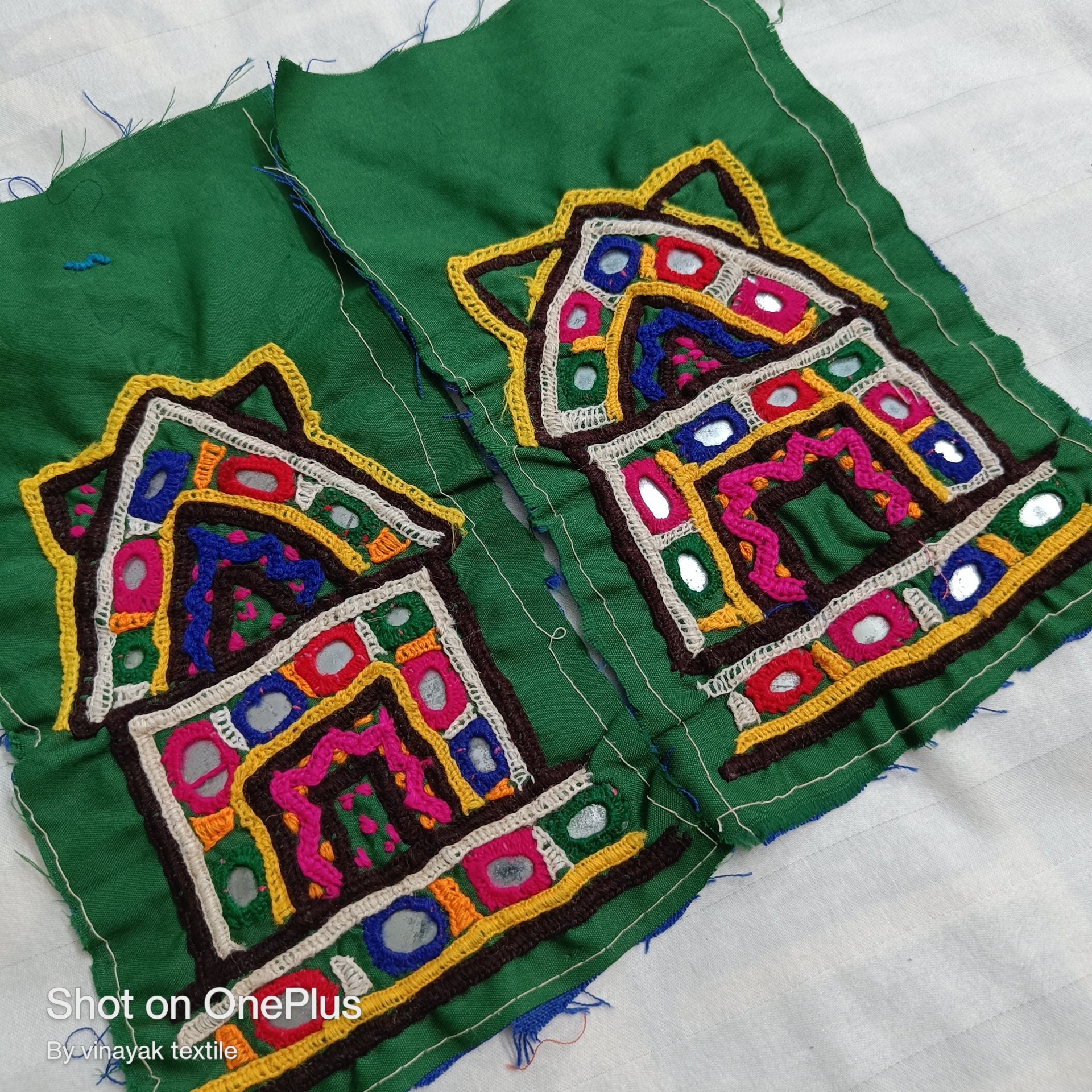 Pair of Vintage Boho Hippie Embroidered Patch Rabari Work - Etsy