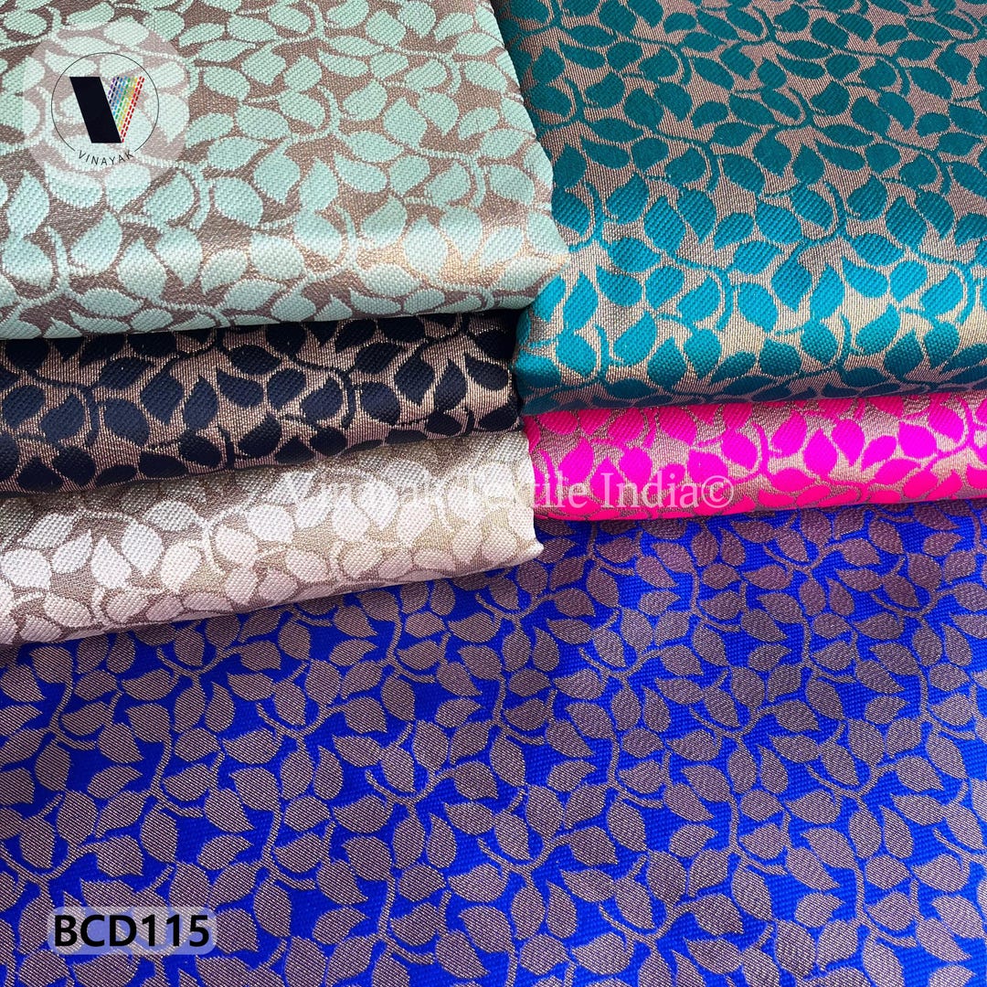 48 Inch Indian Brocade Fabric by the Yard, Dyed Brocade, Floral Web ...