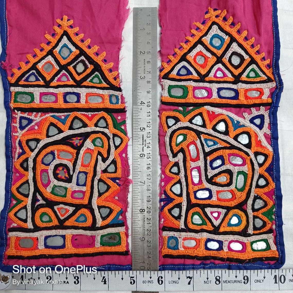 Pair of Vintage Boho Hippie Embroidered Patch Rabari Work - Etsy