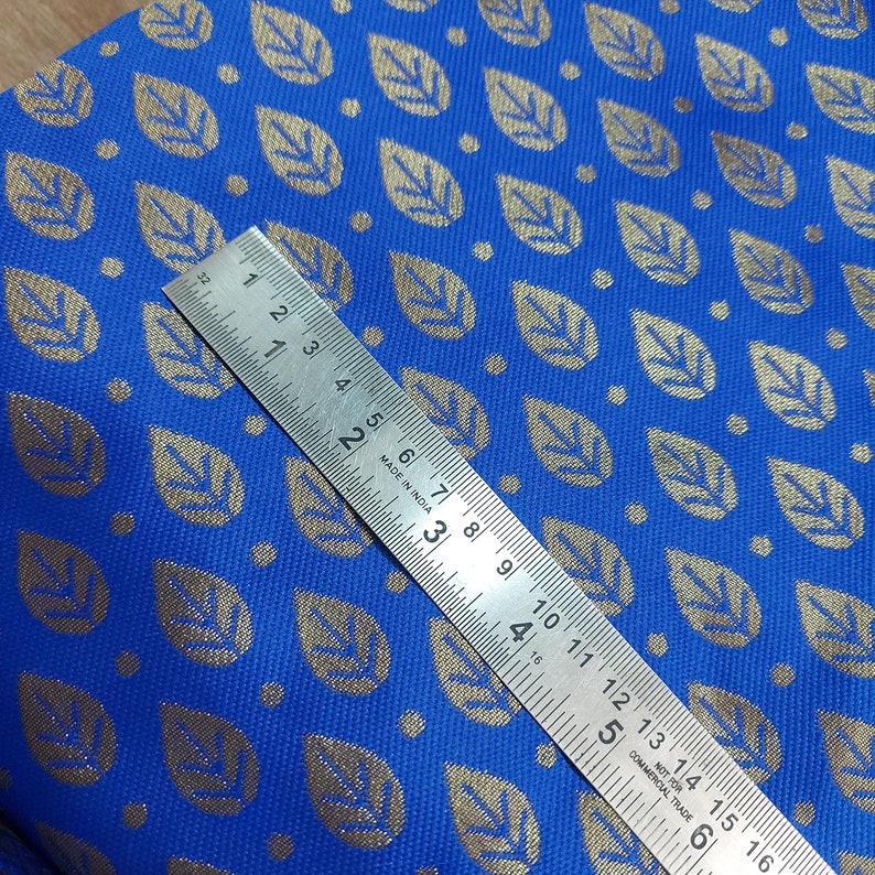 48" Royal Blue Brocade by the Yard, Indian Art Silk Brocade,banarasi ...