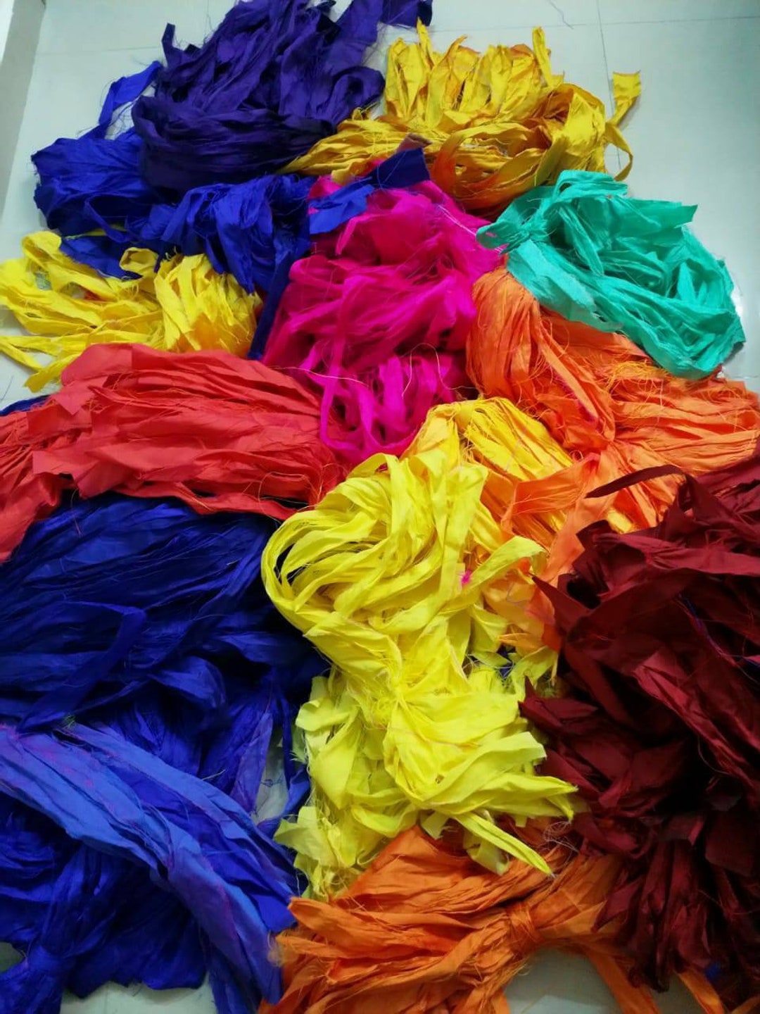 Multicolor Silk Sari 100g Ribbon50 Yardassorted Silk Sari - Etsy Ireland