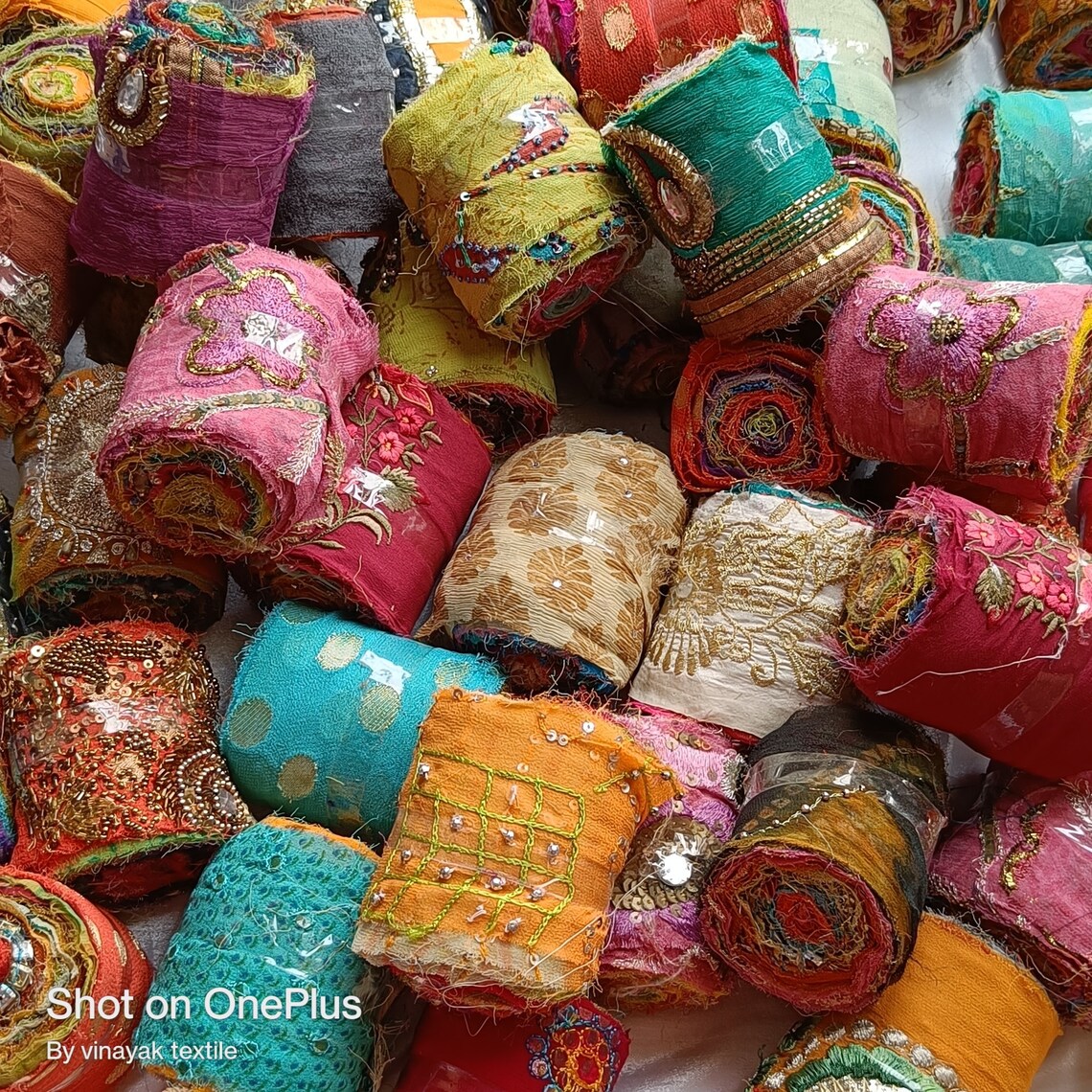 3 Embroidered Chiffon Ribbon 100g Multicolor Assorted - Etsy