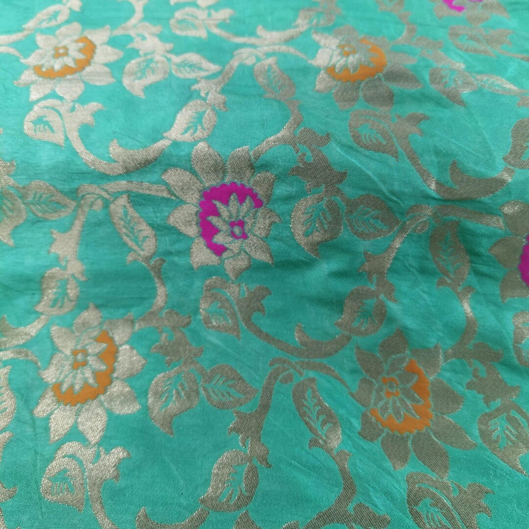 Brocade by the Yard, 46" Width Indian Brocade, Art Silk Brocade ...