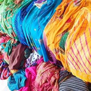Lot Printed Sari/saree Recycled/ Upcycled Sari Fabric for Home - Etsy