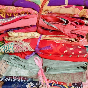 Lot Printed Sari/saree Recycled/ Upcycled Sari Fabric for Home - Etsy