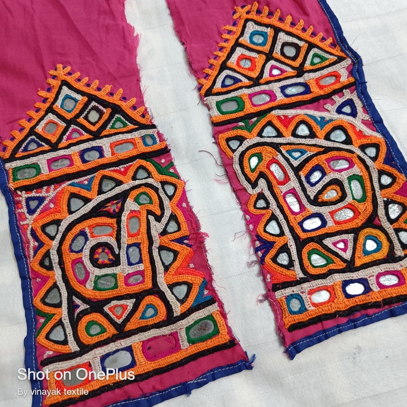 Pair of Vintage Boho Hippie Embroidered Patch Rabari Work - Etsy