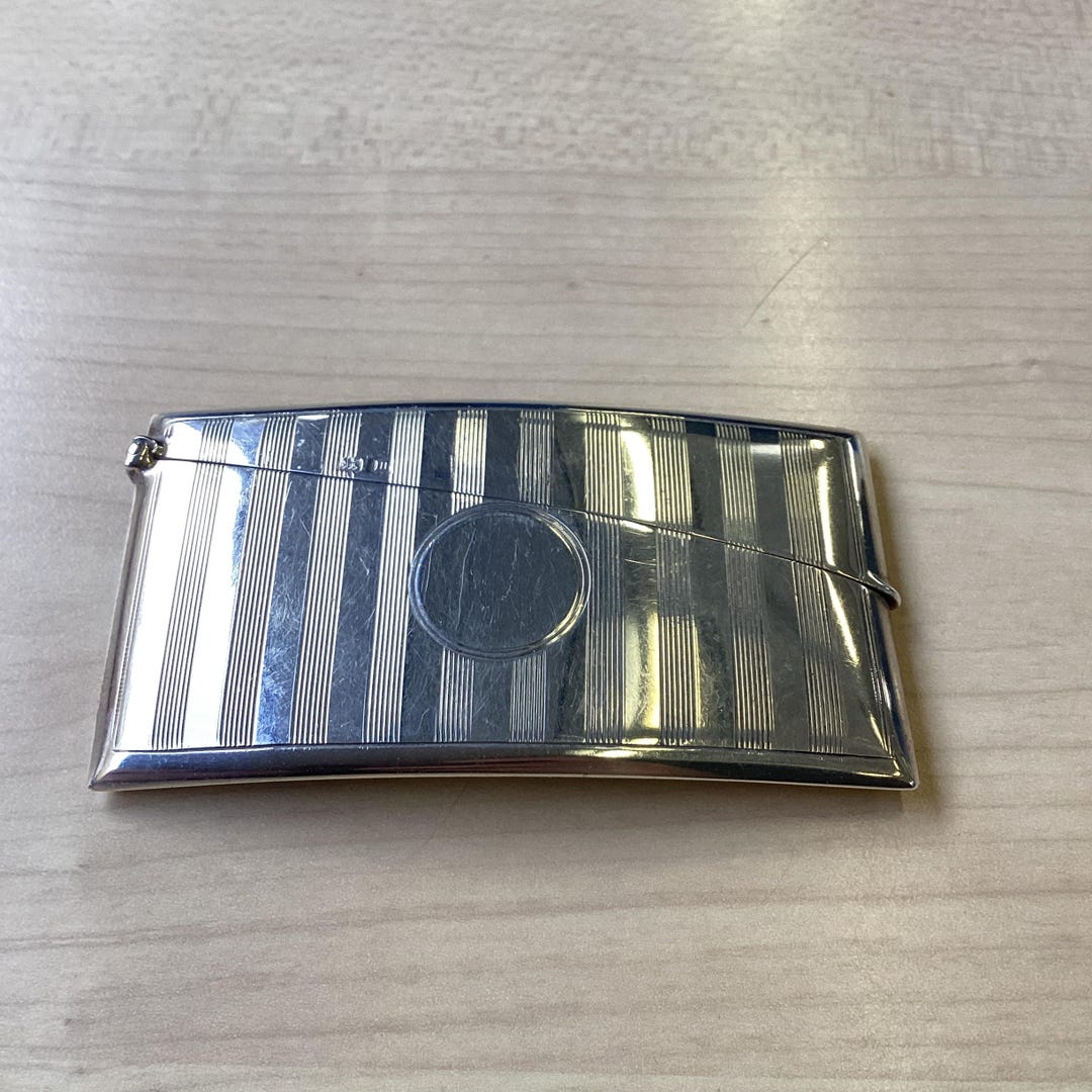 Antique Art Deco Engine Turned Sterling Silver Card Case Birmingham ...