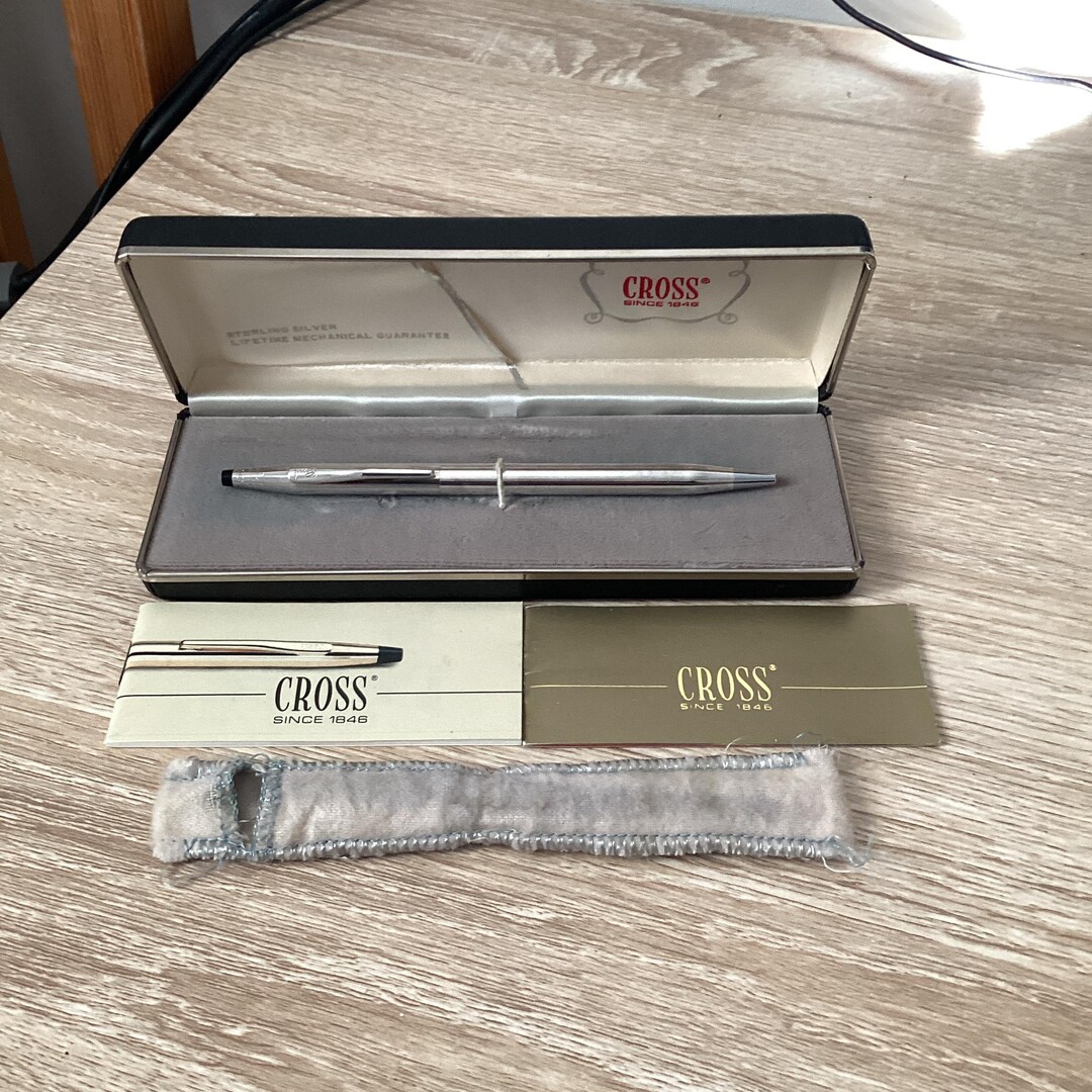 Vintage Boxed Cross Sterling Silver Ball Point Pen - Etsy