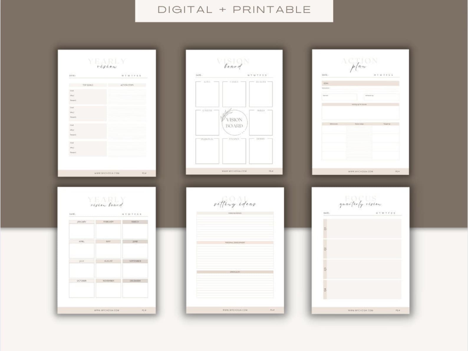 Vision Planner, Goal Setting, Vision Board, Monthly Planner, Yearly ...