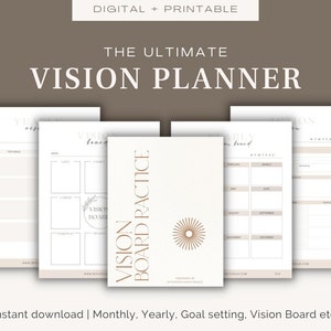 Vision Planner, Goal Setting, Vision Board, Monthly Planner, Yearly ...