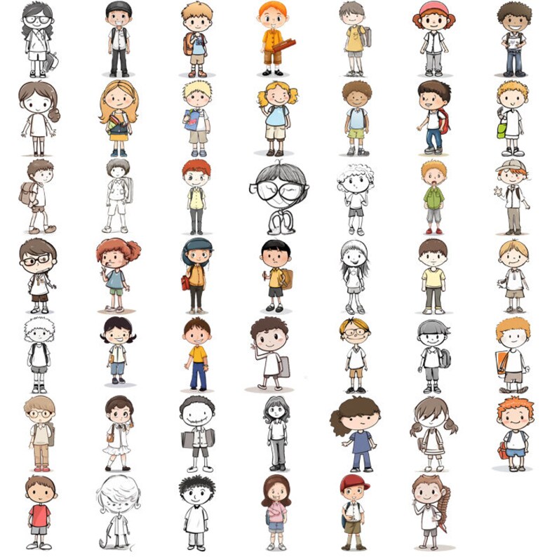 391 Kids PNG Clipart School Children Mega Bundle High Quality Pngs Boy ...