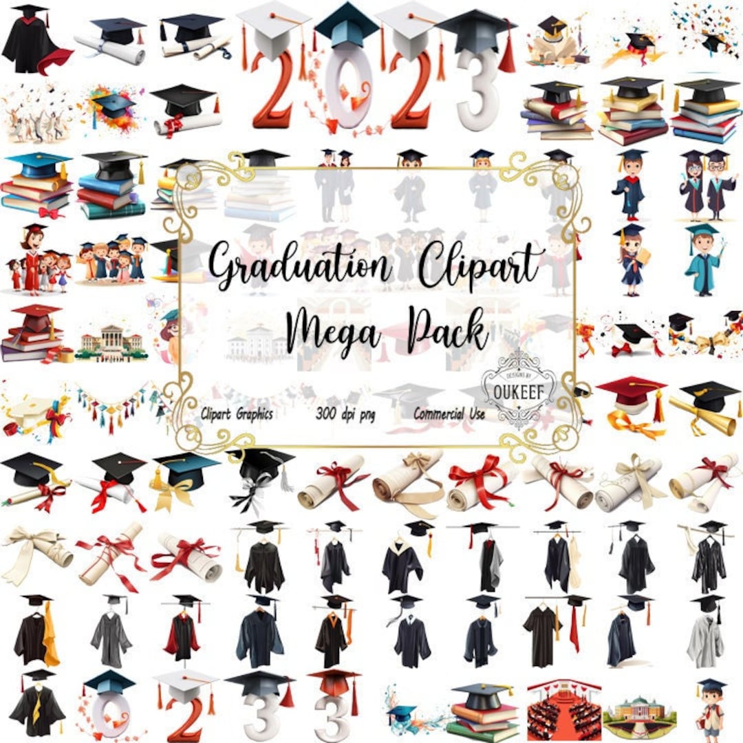 Graduation Clipart |"graduating Students" Mega Bundle High Quality Pngs ...