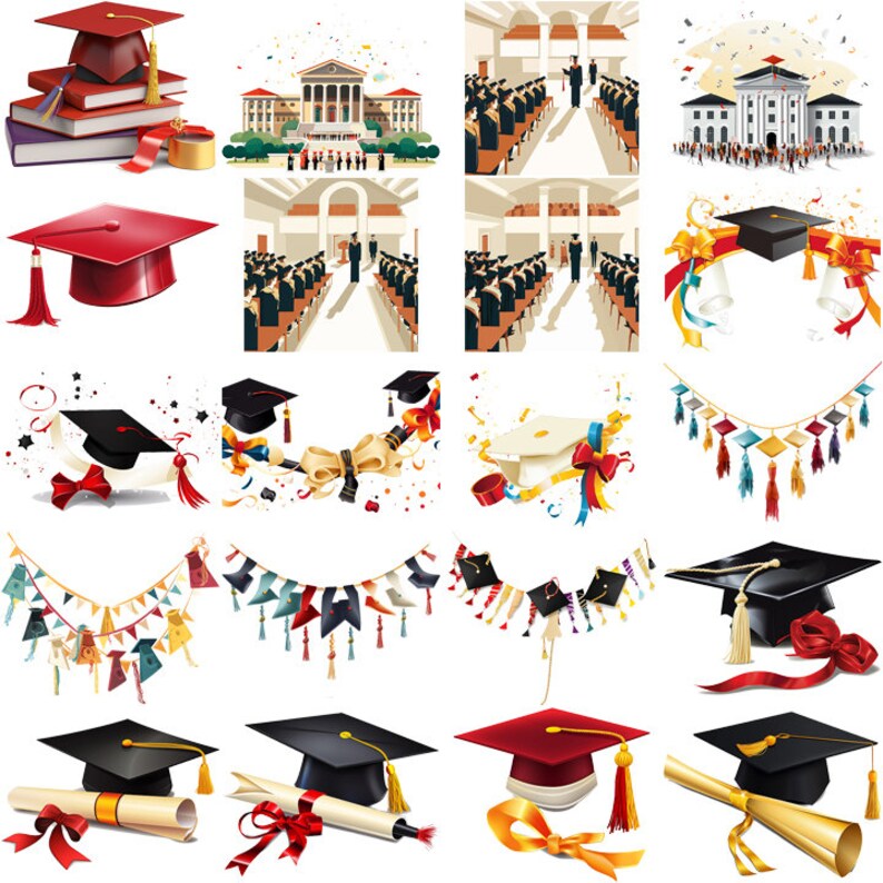 Graduation Clipart |"graduating Students" Mega Bundle High Quality Pngs ...