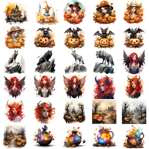 234 Watercolor Happy Halloween Clipart Mega Bundle High Quality PNG ...