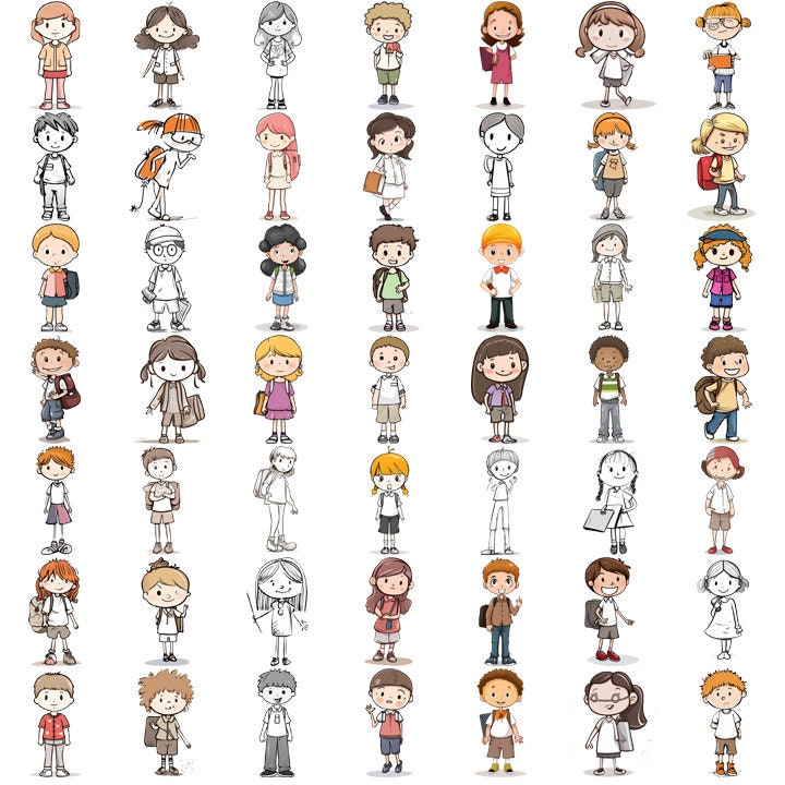 391 Kids PNG Clipart School Children Mega Bundle High Quality Pngs Boy ...