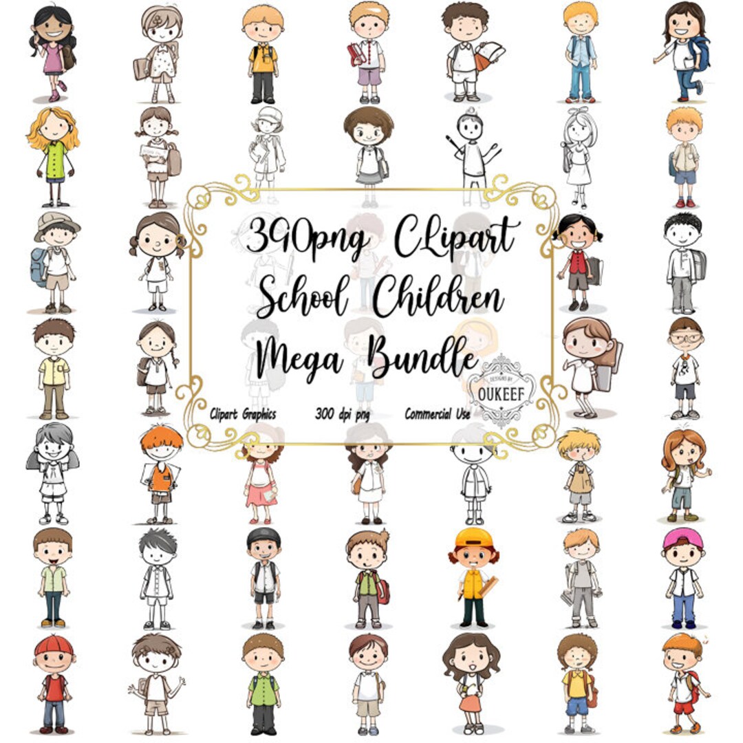 391 Kids PNG Clipart | School Children Mega Bundle High Quality Pngs ...