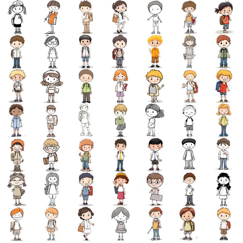 391 Kids PNG Clipart School Children Mega Bundle High Quality Pngs Boy ...