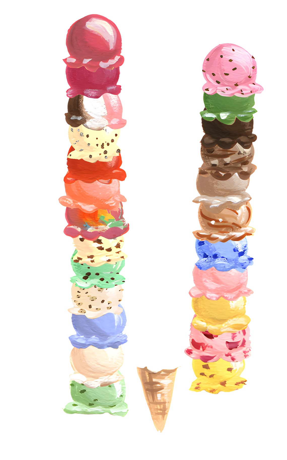 Watercolor Ice Cream Clipart Bundle High Quality Pngs | Dessert ...