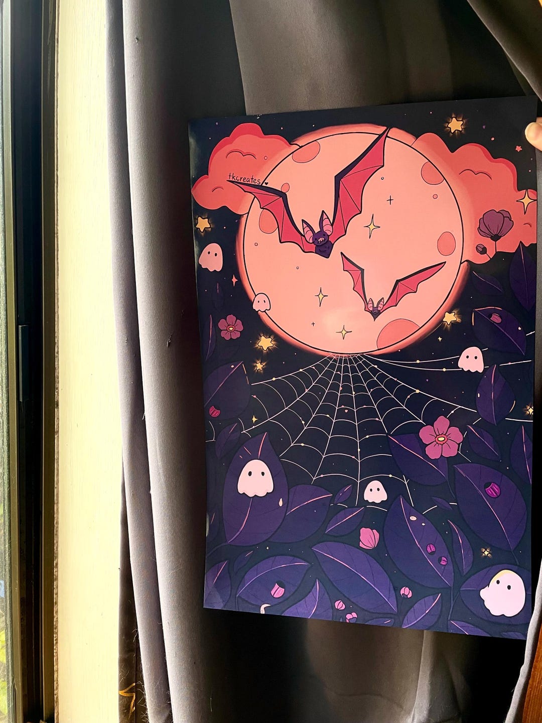 Pink Moon Bat Flight and Ghosts Poster 11x17” - Etsy