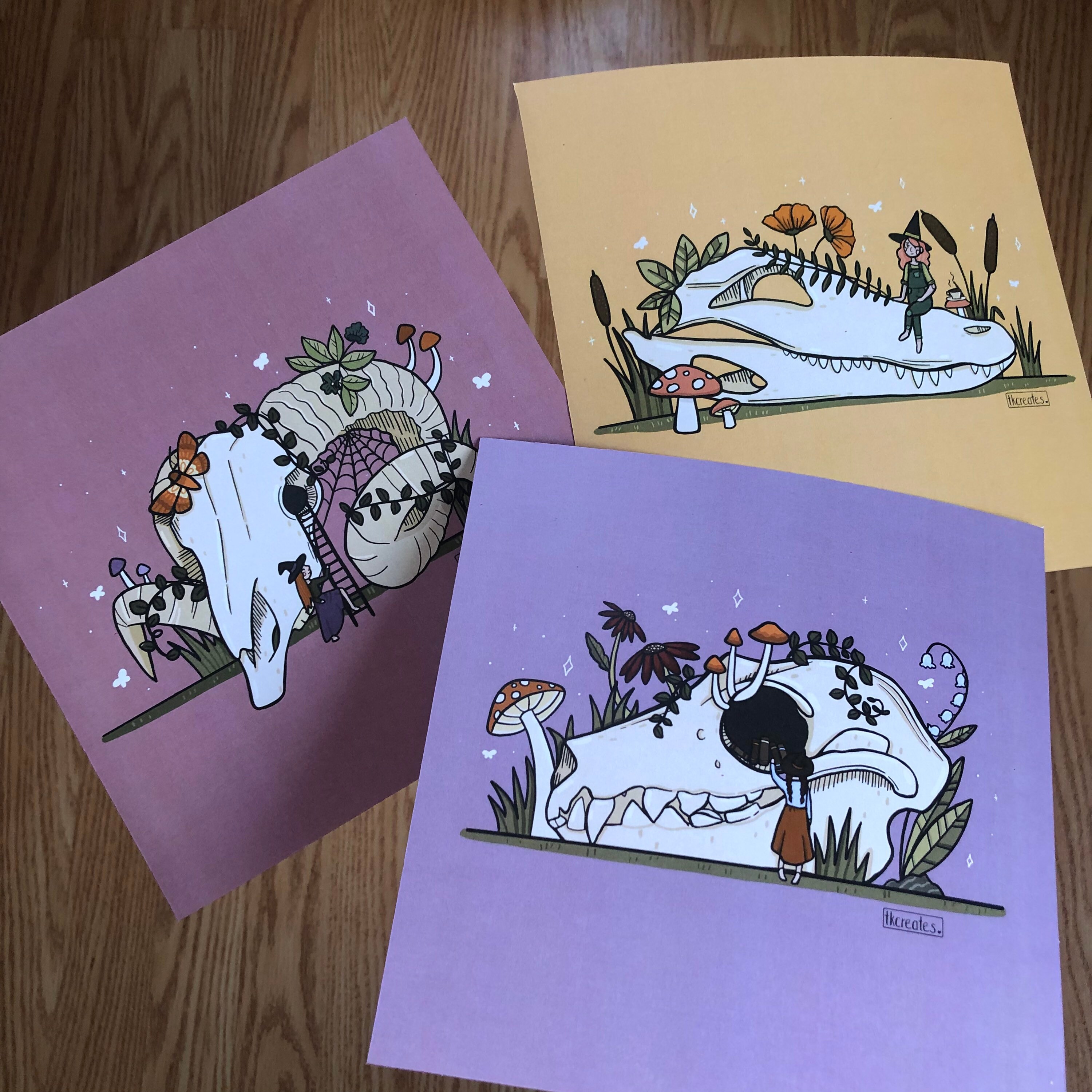 Overgrown Skull Little Witch Hideaway 8x8 Inch Art Prints - Etsy