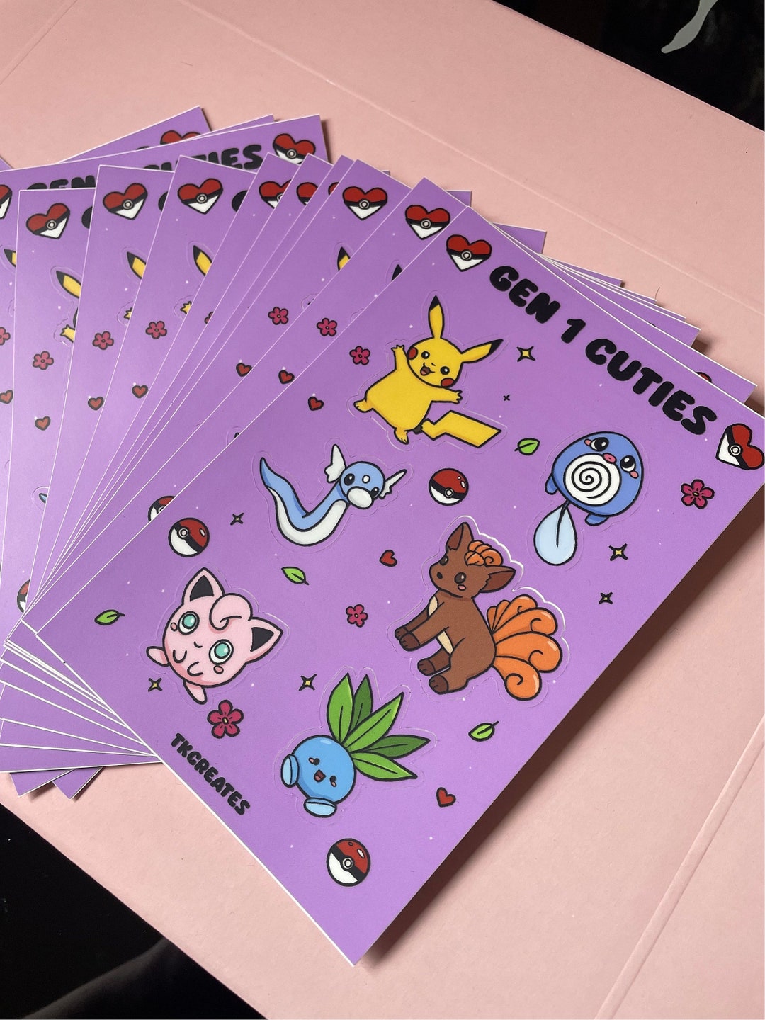 Gen 1 Pokémon Inspired Cutie Sticker Sheet - Etsy