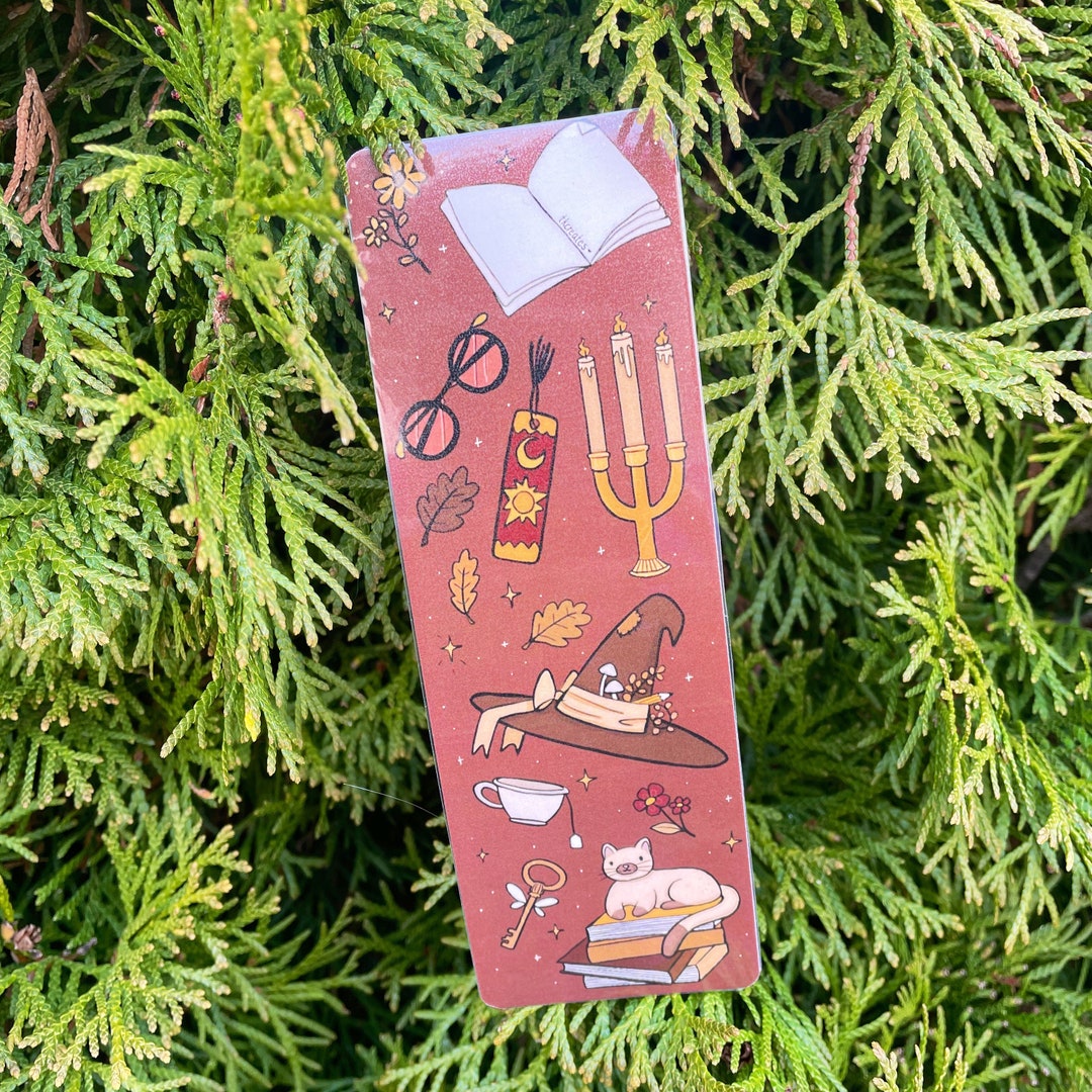 Book Witch Laminated Bookmark - Etsy