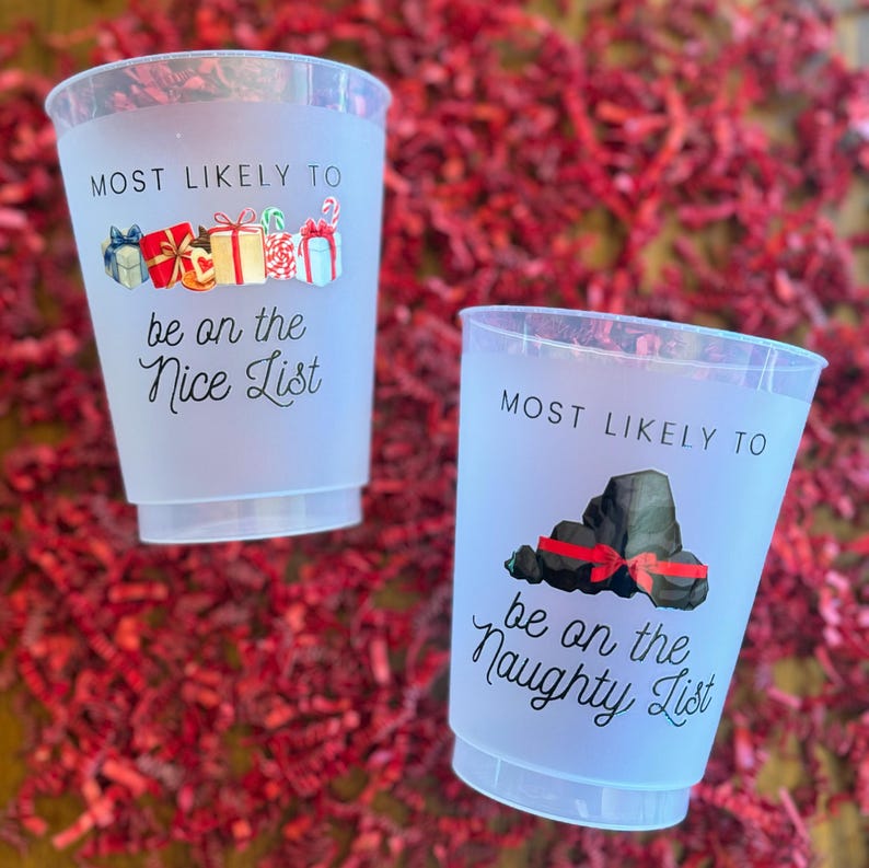 Most Likely To, Holiday Party Cups, 16oz Frosted Flex Cups, Christmas ...