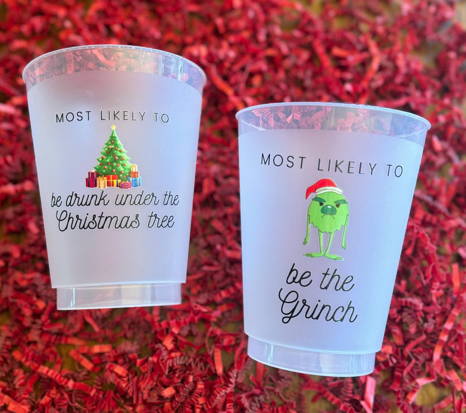 Most Likely To, Holiday Party Cups, 16oz Frosted Flex Cups, Christmas ...
