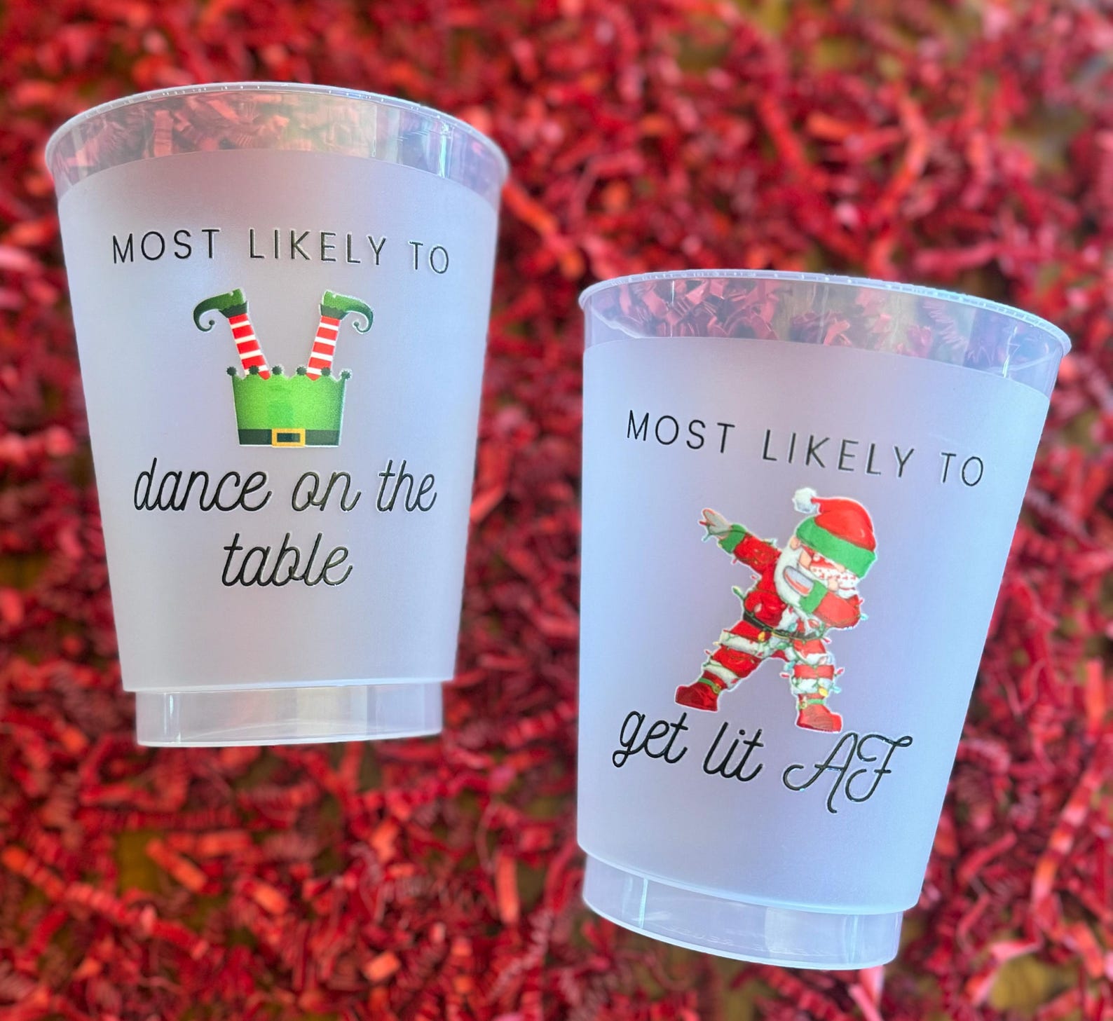 Most Likely To, Holiday Party Cups, 16oz Frosted Flex Cups, Christmas ...