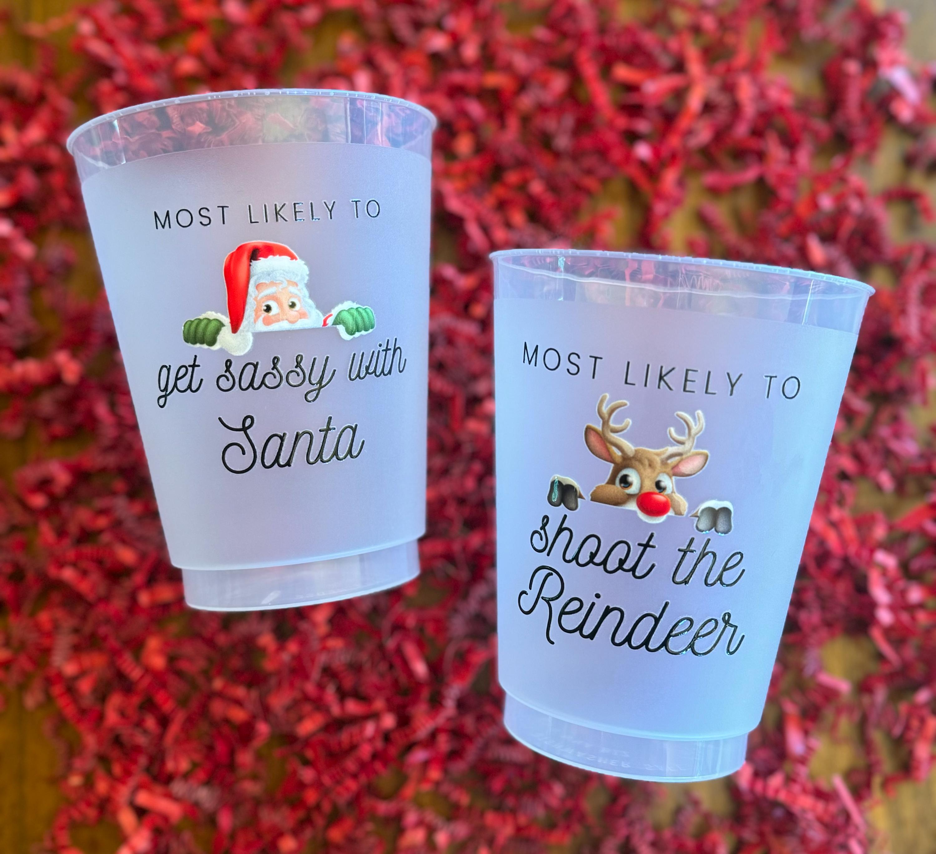 Most Likely To, Holiday Party Cups, 16oz Frosted Flex Cups, Christmas ...