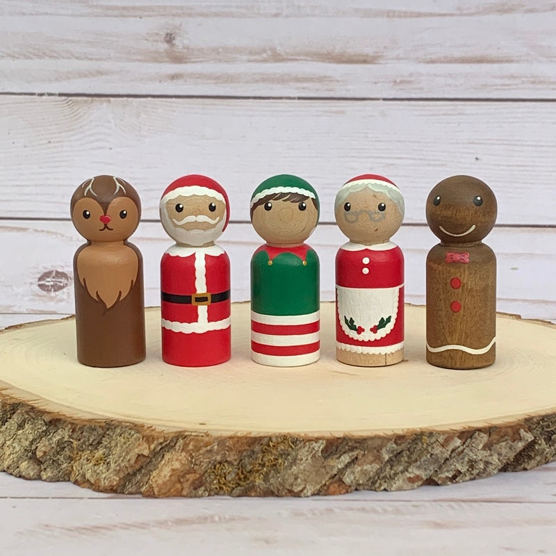 Christmas Peg Dolls - Etsy