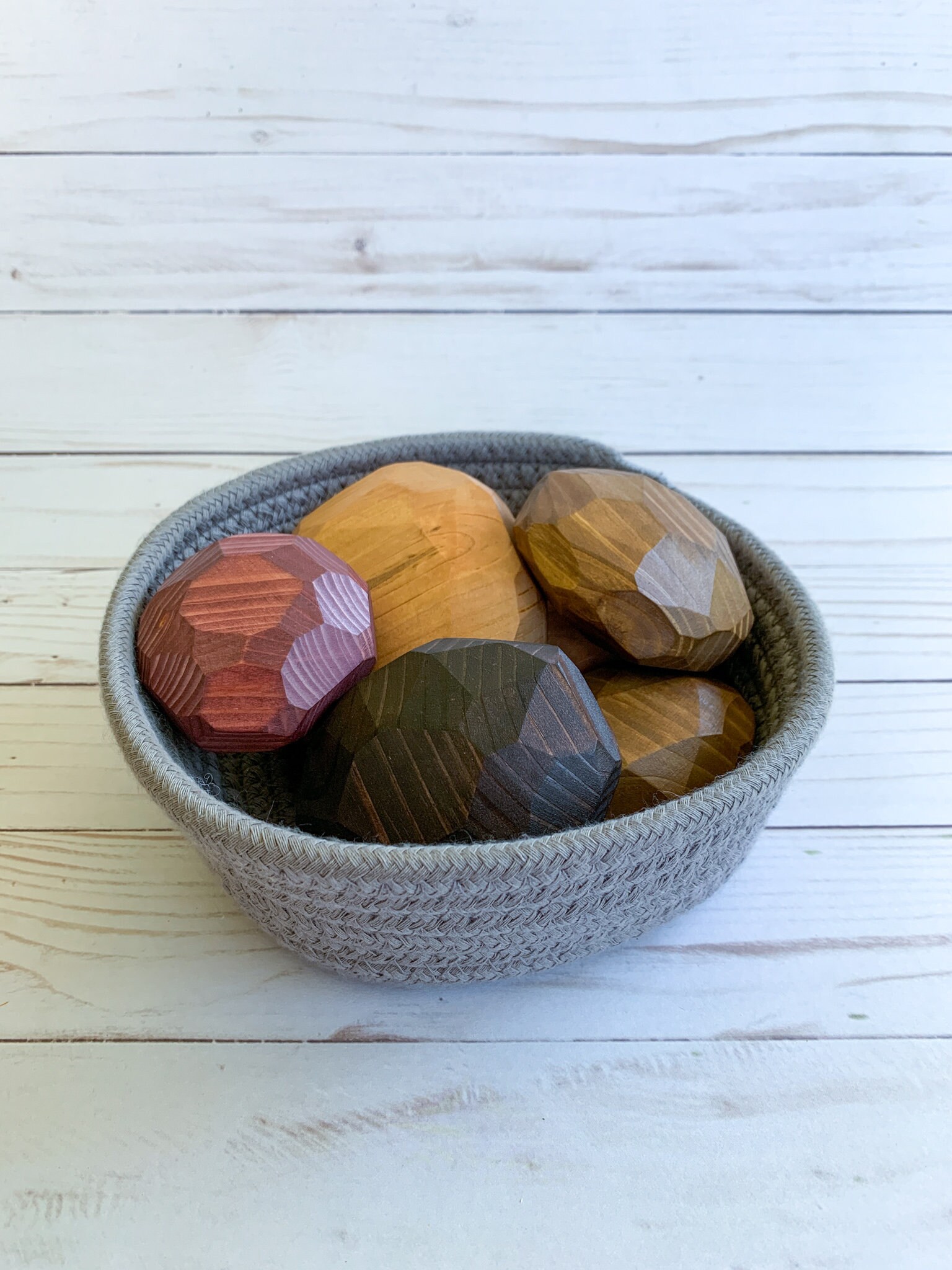 Wooden Stacking Stone Balancing Block Set, Open-ended Building Blocks ...