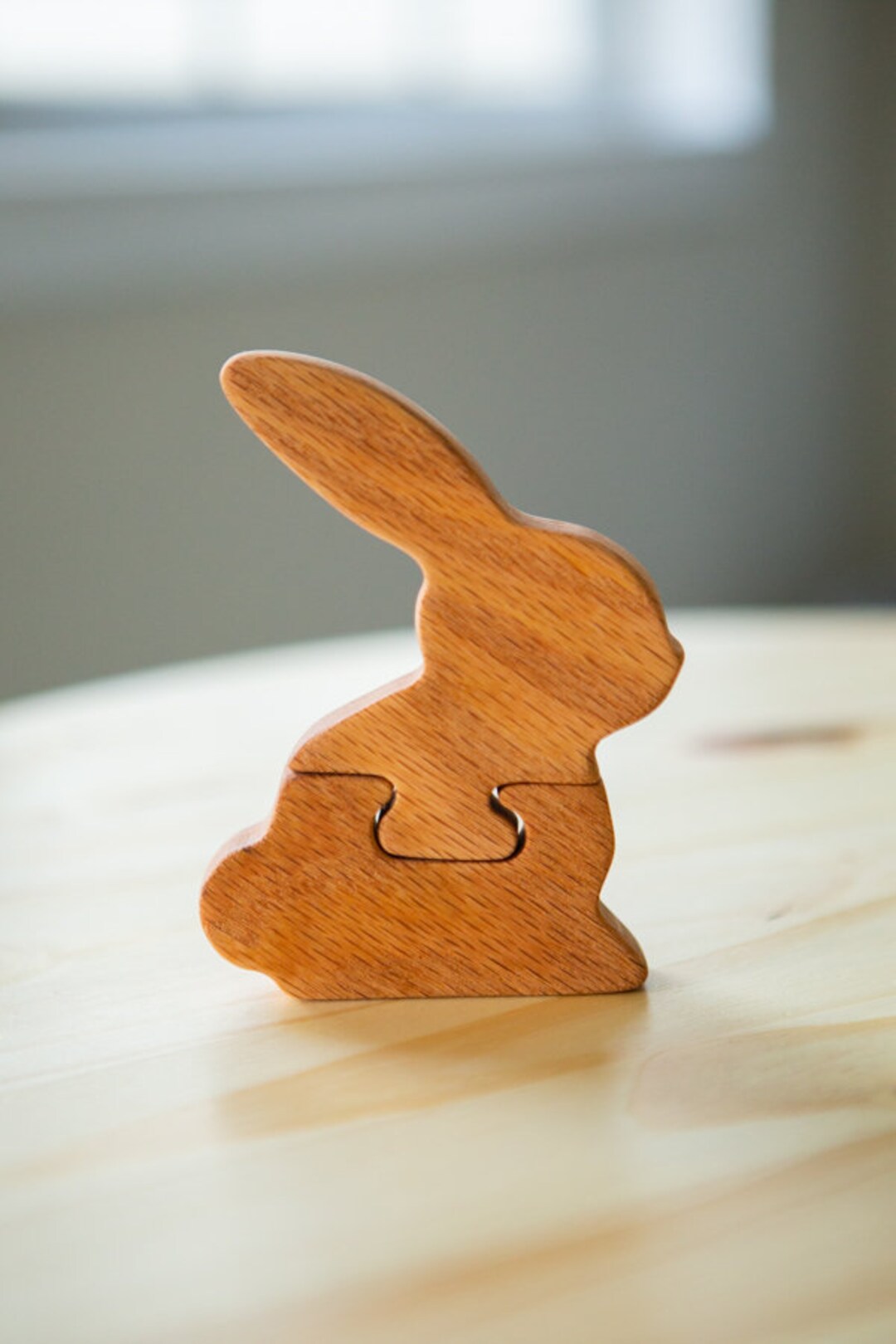 Natural Wooden Bunny Rabbit Jigsaw Puzzle, My First Jigsaw, Handmade ...