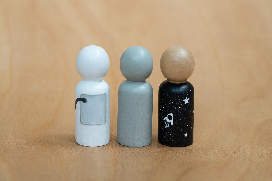 Outer Space Peg Doll Set, Alien and Astronaut Peg Dolls Set of 3 - Etsy