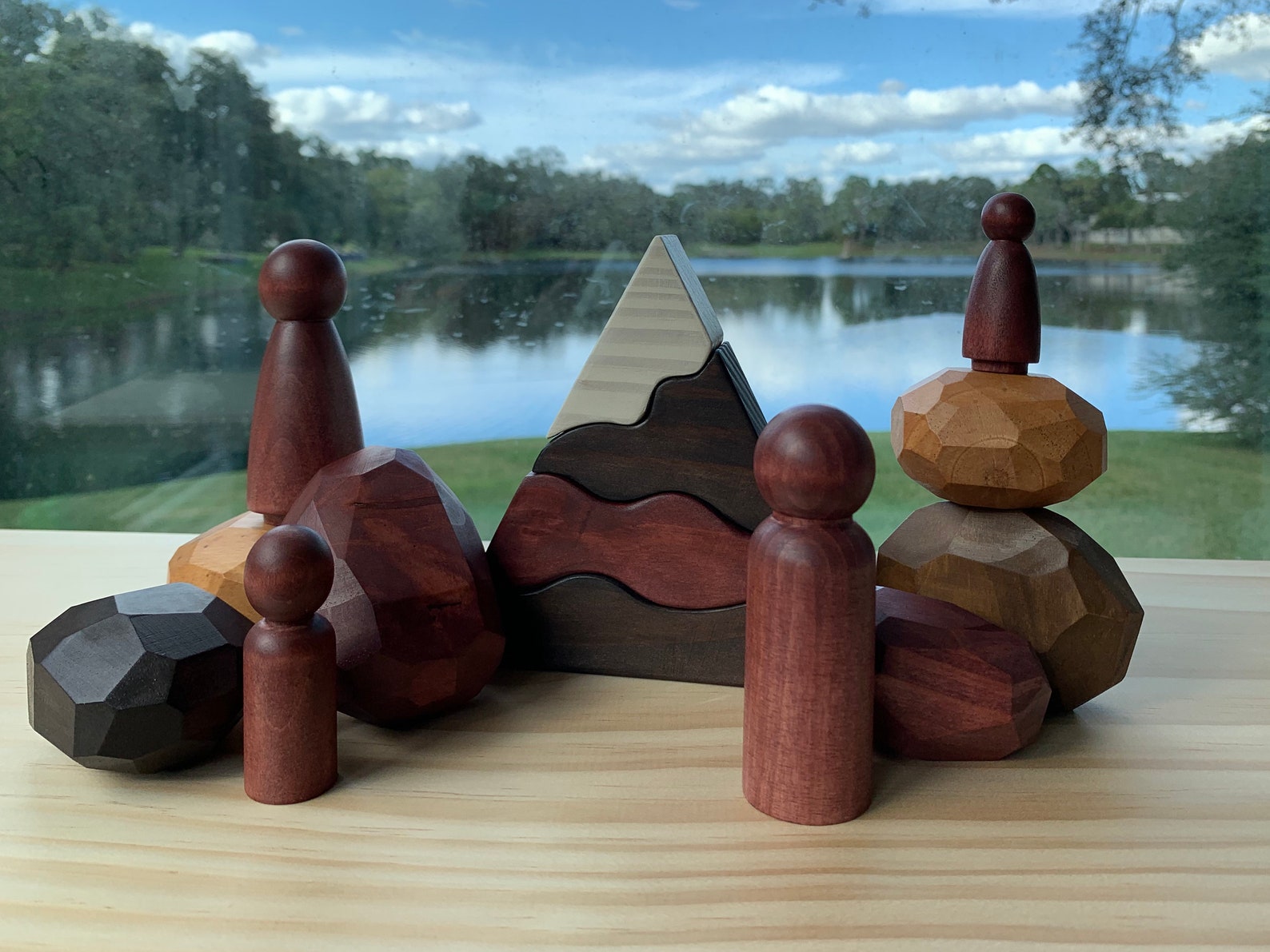 Wooden Stacking Stone Balancing Block Set Open-ended Building - Etsy