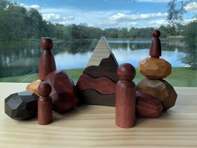 Wooden Stacking Stone Balancing Block Set Open-ended Building - Etsy