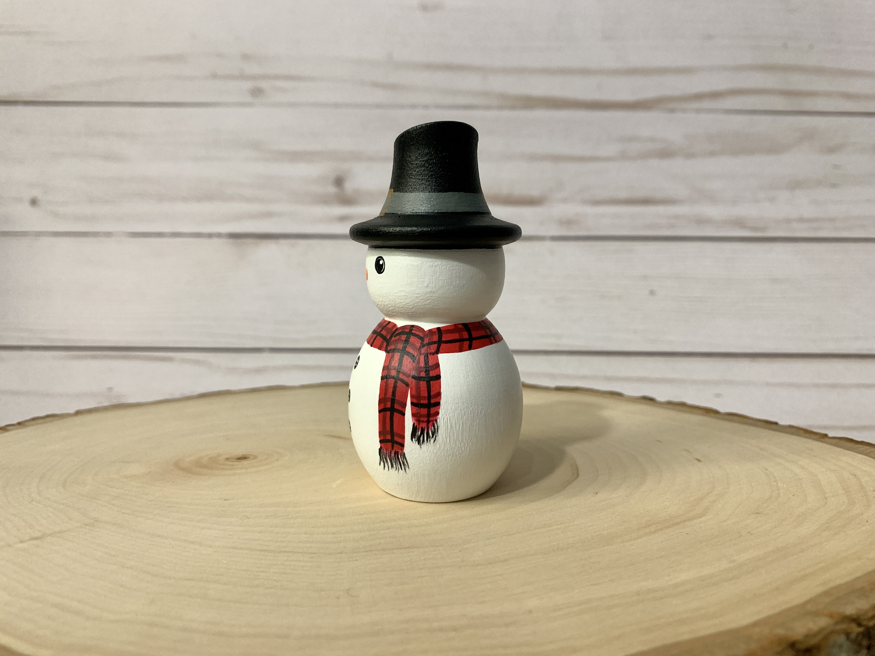 Winter Snowman Wooden Peg Doll/ Hand Painted / Cake Topper / Christmas ...