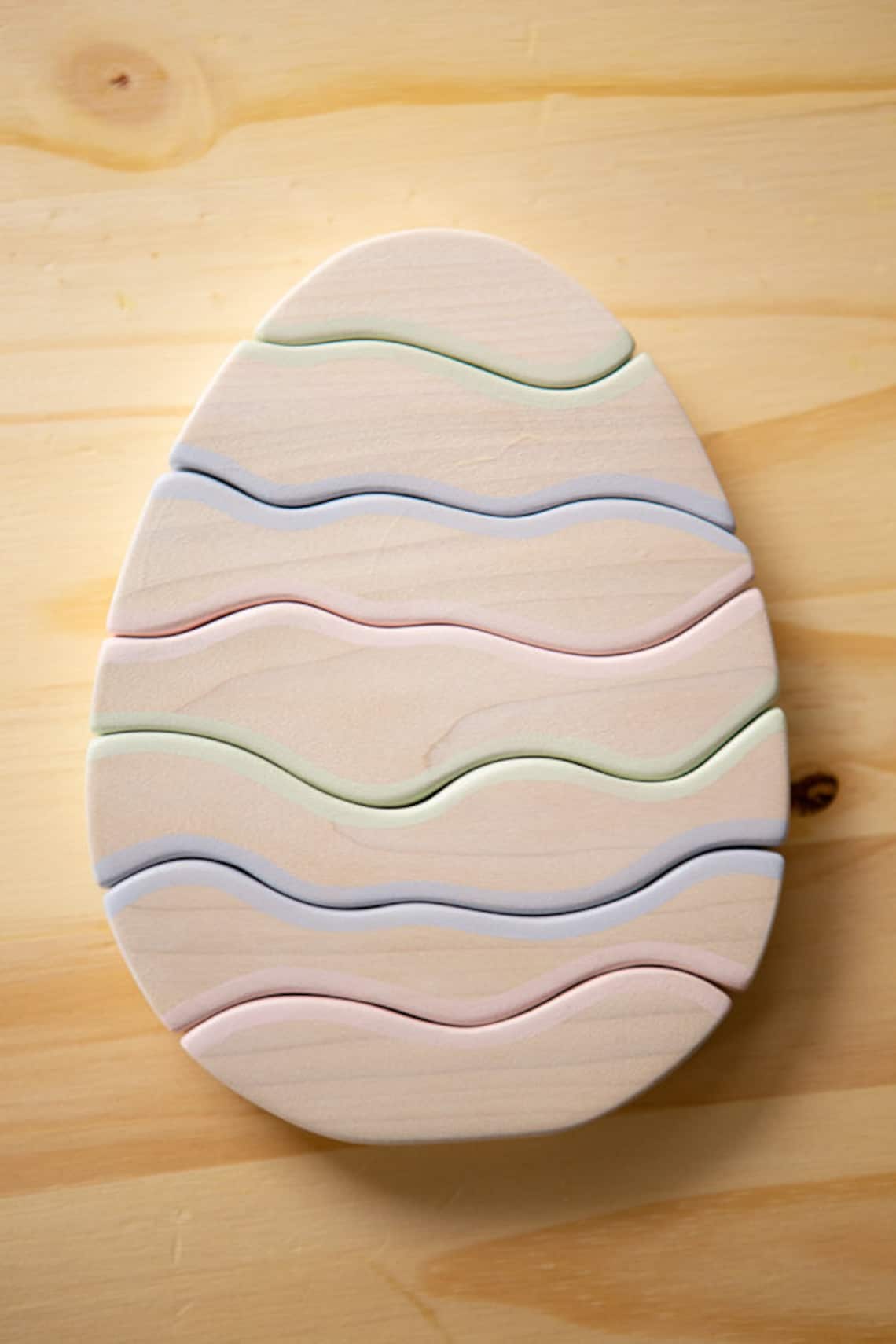 Easter Egg Wooden puzzle and stacking toy Hand-painted | Etsy