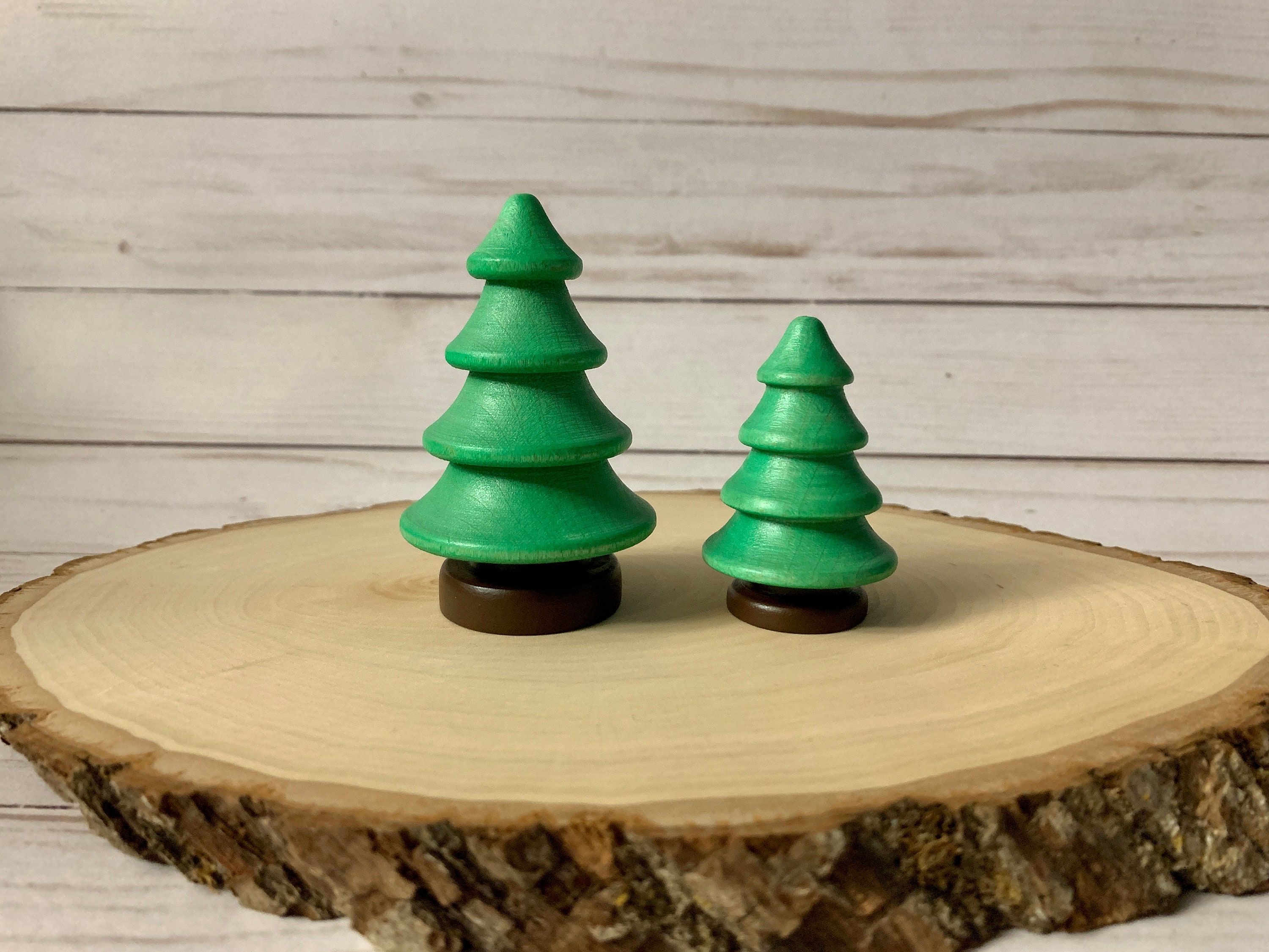 Forest Peg Doll Trees Set of 5 / Hand Painted Wooden Trees - Etsy