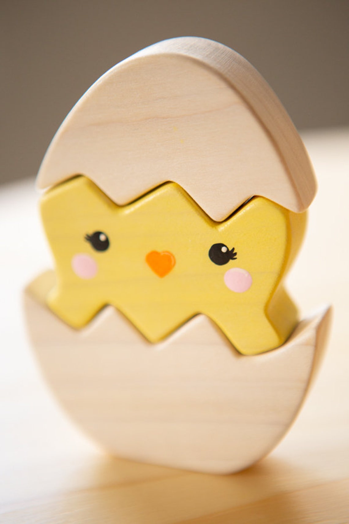 Spring Chicken Wooden stacking puzzle nursery playroom | Etsy