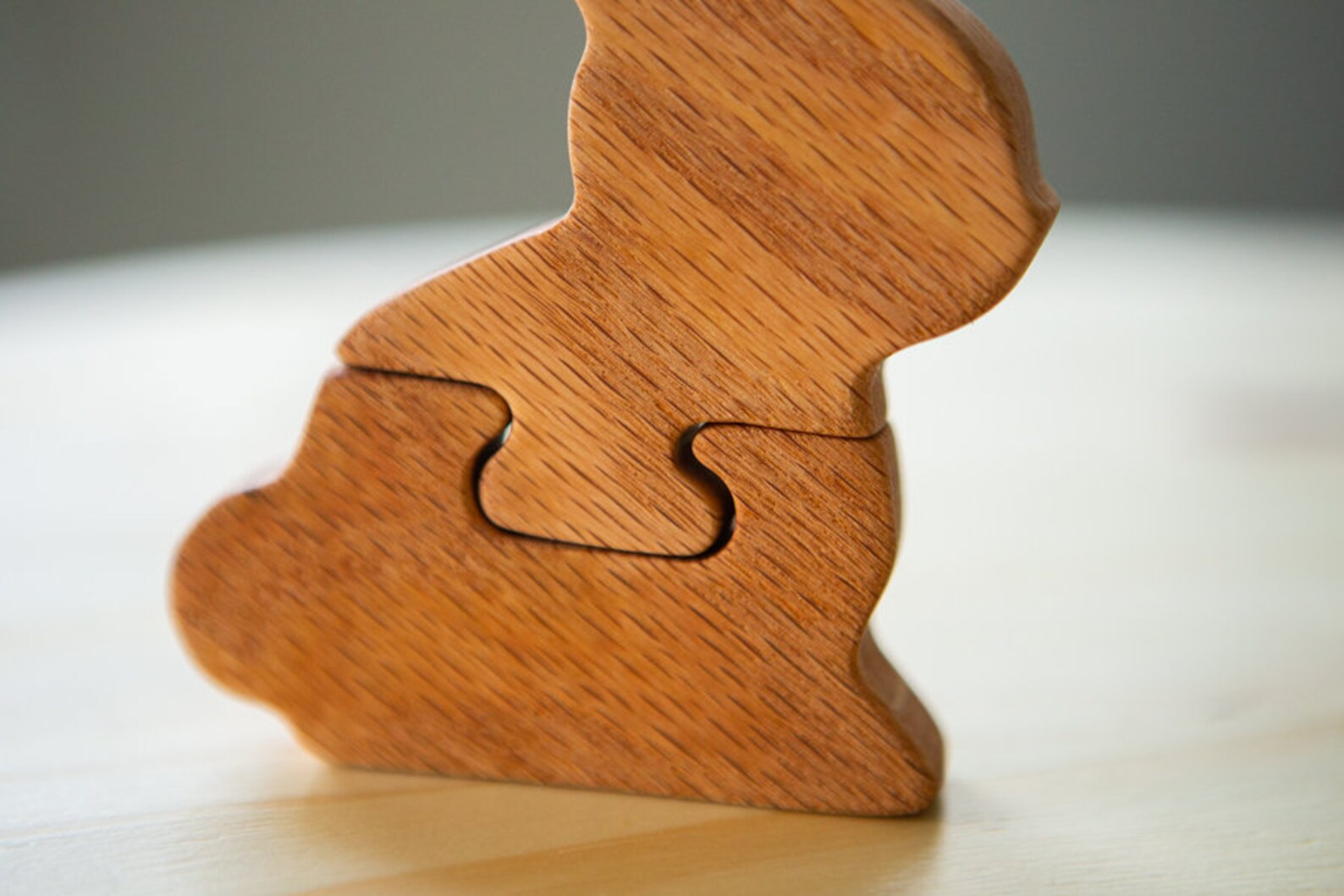 Natural Wooden Bunny Rabbit Jigsaw Puzzle, My First Jigsaw, Handmade ...
