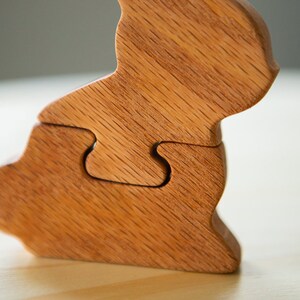 Natural Wooden Bunny Rabbit Jigsaw Puzzle, My First Jigsaw, Handmade ...