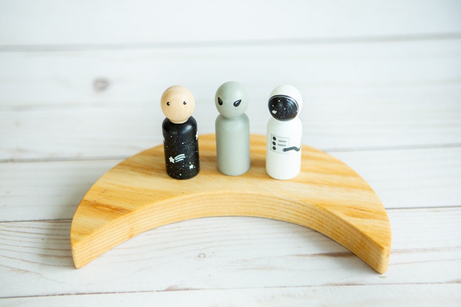Outer Space Peg Doll Set, Alien and Astronaut Peg Dolls Set of 3 - Etsy