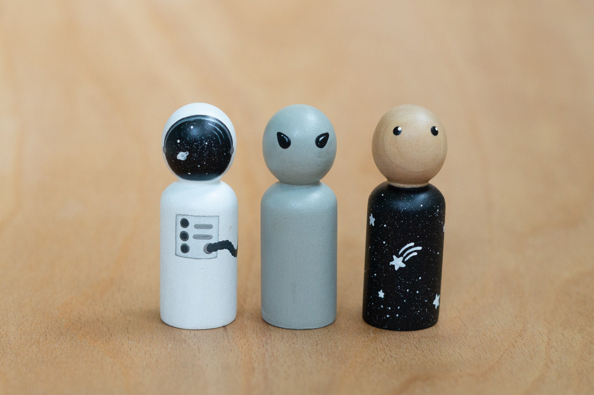 Outer Space Peg Doll Set, Alien and Astronaut Peg Dolls Set of 3 - Etsy