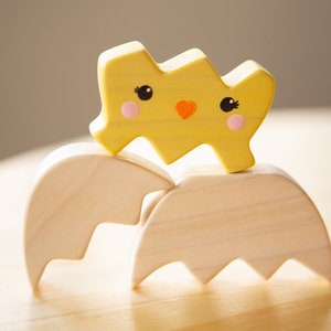 Spring Chicken Wooden Stacking Puzzle, Nursery, Playroom, Easter Decor ...