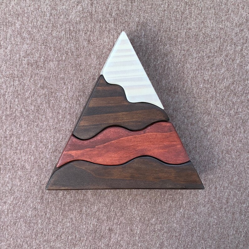 Wooden Mountain Stacking Toy, Puzzle, Nursery, Playroom Decor, Handmade ...